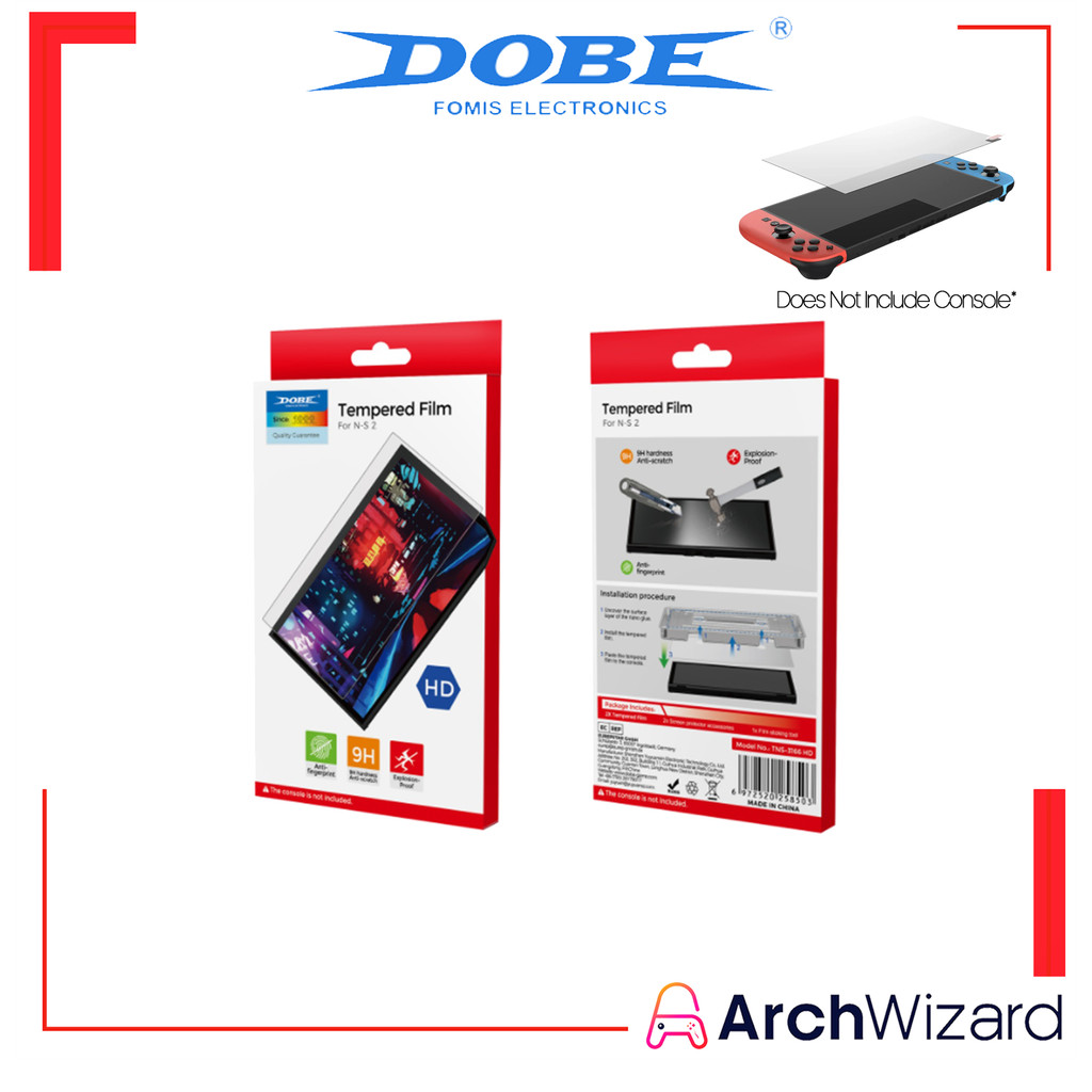 Dobe Nintendo Switch 2 Tempered Glass Screen Protector - Standard NS2 ...