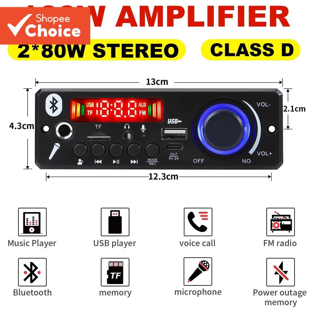 [Shopee Choice] 160W Amplifier Bluetooth 5.0 MP3 Board Audio Player 12V ...