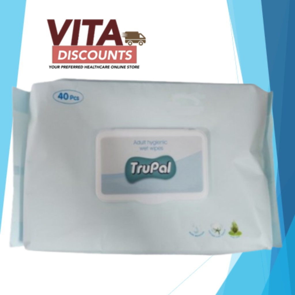 TRUPAL ADULT HYGIENIC WET WIPES 40S EXP03/2026 | Shopee Malaysia