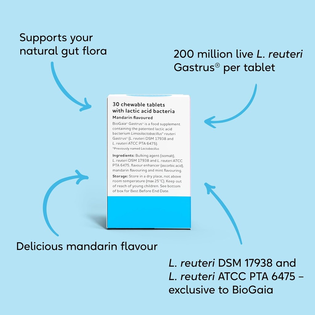 BioGaia Gastrus Probiotics for Gut Health | Bacterial Cultures with L ...