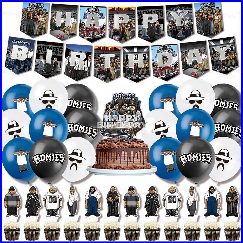 Homies Theme kids birthday party decorations banner cake topper balloon ...