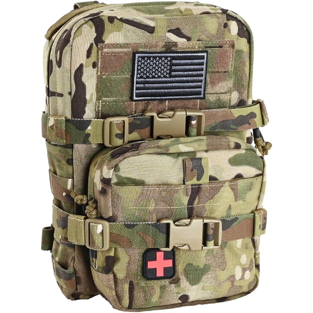 Tactical Mini Molle Hydration Pack,Molle Hydration Carrier with IFAK ...