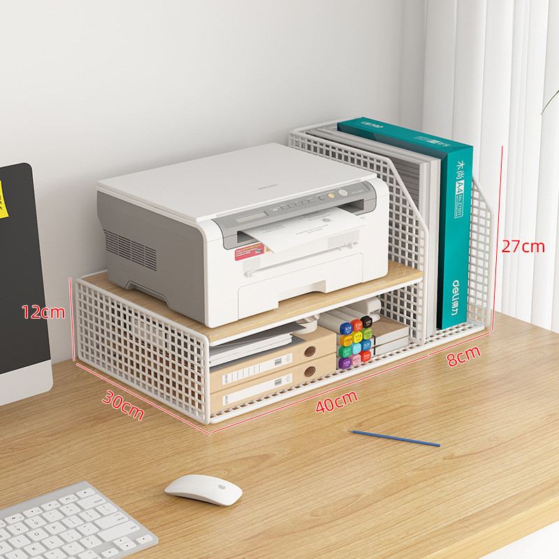 Office Desktop Printer Shelf Elevated Rack Desk File Storage Rack Work ...