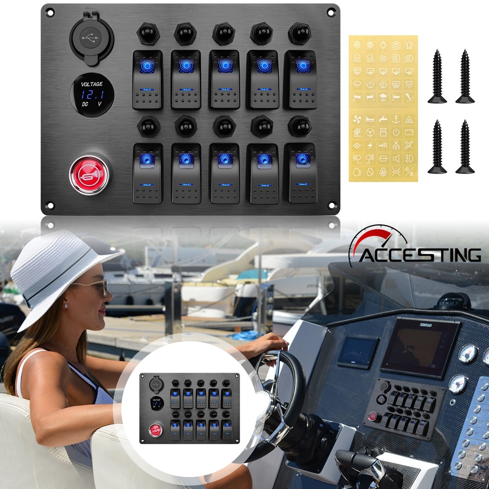 New Marine Waterproof Switch Panel with 3.1A Dual USB Charging Sockets ...