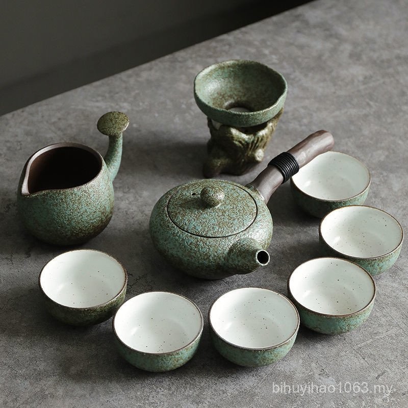 Whole Set Retro Stoneware Tea Set Teapot Japanese Style Zen Teapot ...