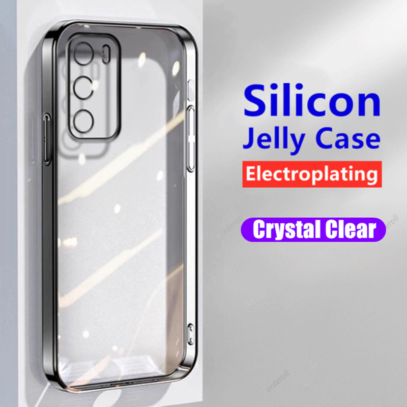 For Huawei P40 P40pro Pro Flexible Soft Silicone Edge Plating Jelly ...