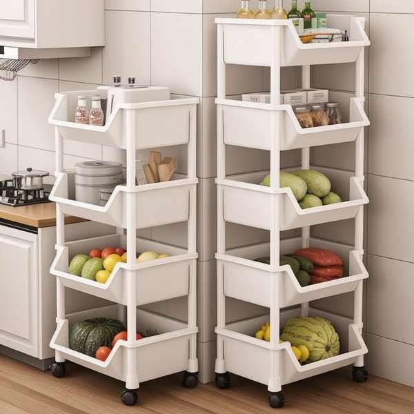 rak bilik air rak plastik bertingkat Rak troli, makanan ringan isi ...