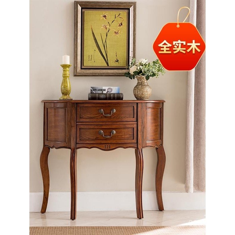 American All-Solid Wood Semicircle Dining Side Cabinet Corridor Back ...