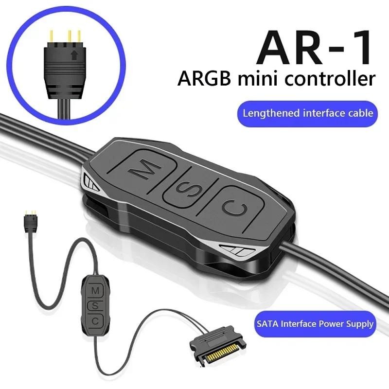 COOLMOON AR-1 RGB Controller Cable 5V 3 Pin to SATA AURA ARGB Mini ...