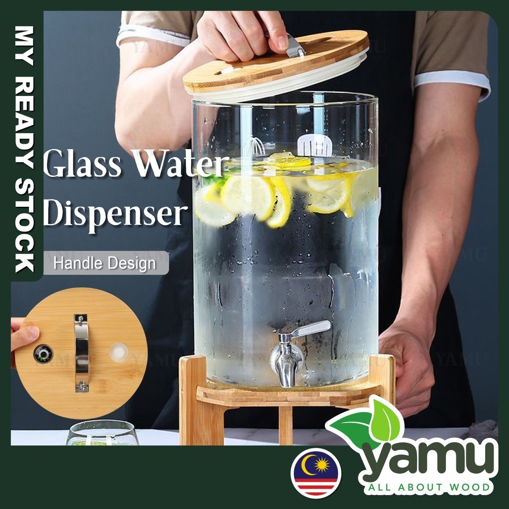 YAMU 5L 7.5L Glass Water Beverage Dispenser Juice Tank Hot & Cold Water ...