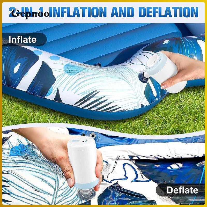 Gepnoo Electric Air Pump Inflator Deflator Pump USB Rechargeable ...