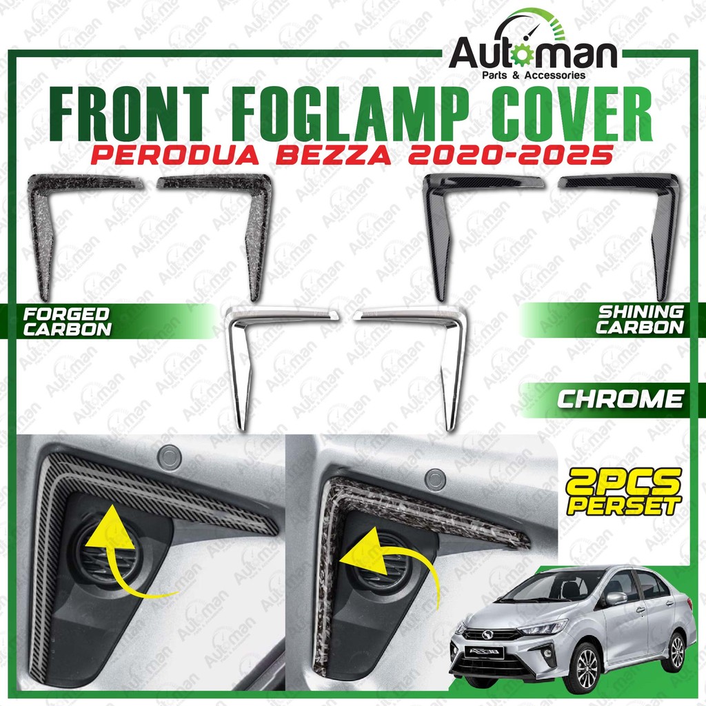 Front Fog Lamp Foglamp Frame Cover Perodua Bezza 2020 - 2025 Chrome ...