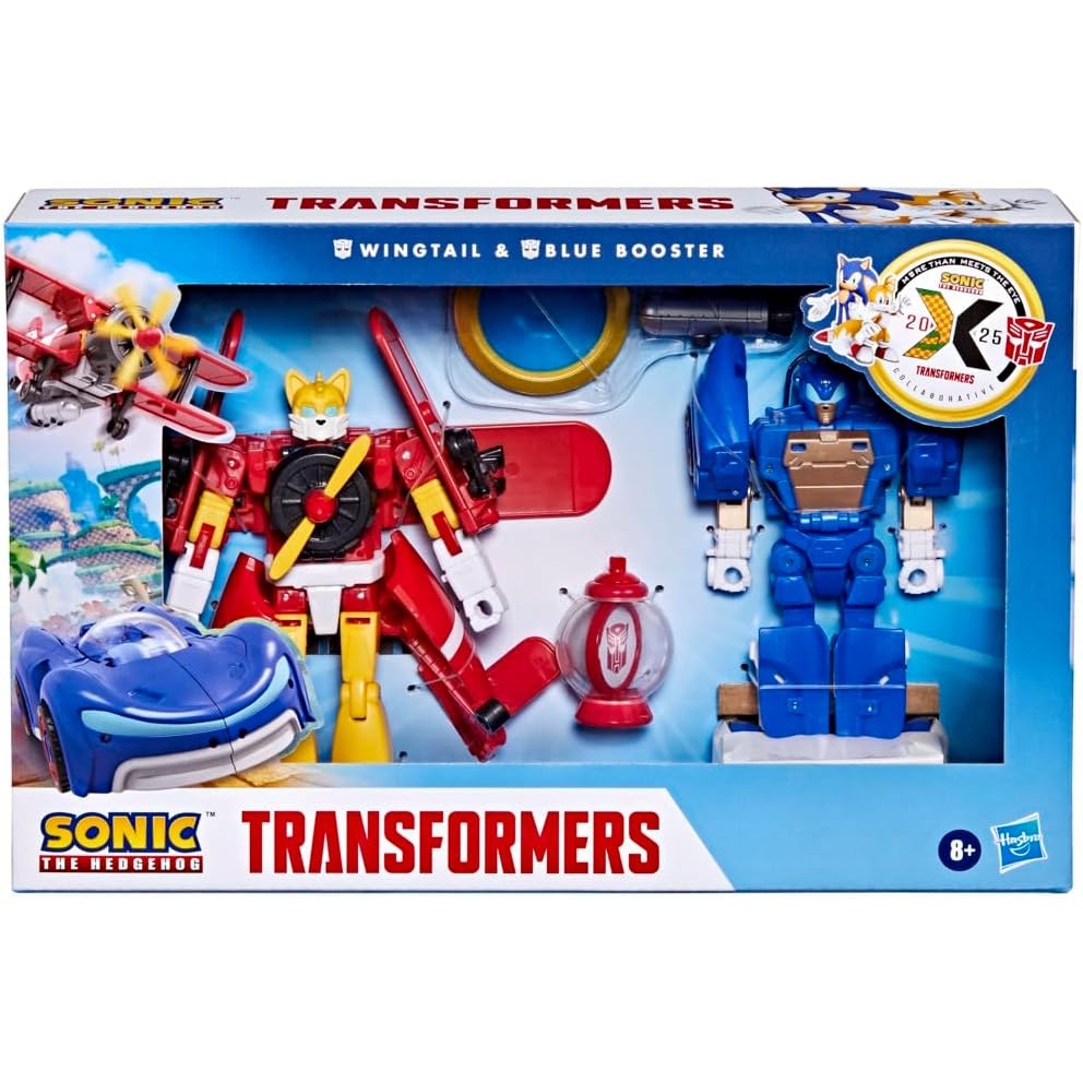 Transformers X Sonic The Hedgehog Wingtail & Blue Booster Action Figure ...