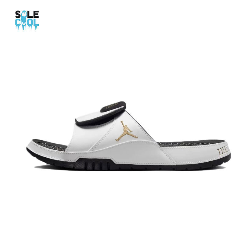 NIKE JORDAN HYDRO RETRO SLAID SANDAL Kasut Sneakers Hitam Putih Emas ...