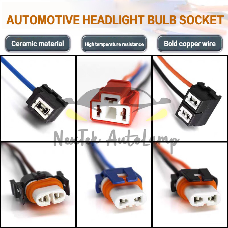 Automobile ceramic socket H1/H3 H4 H7 H8/H9/H11/H16 H10/HB3 HB4/HIR2 ...