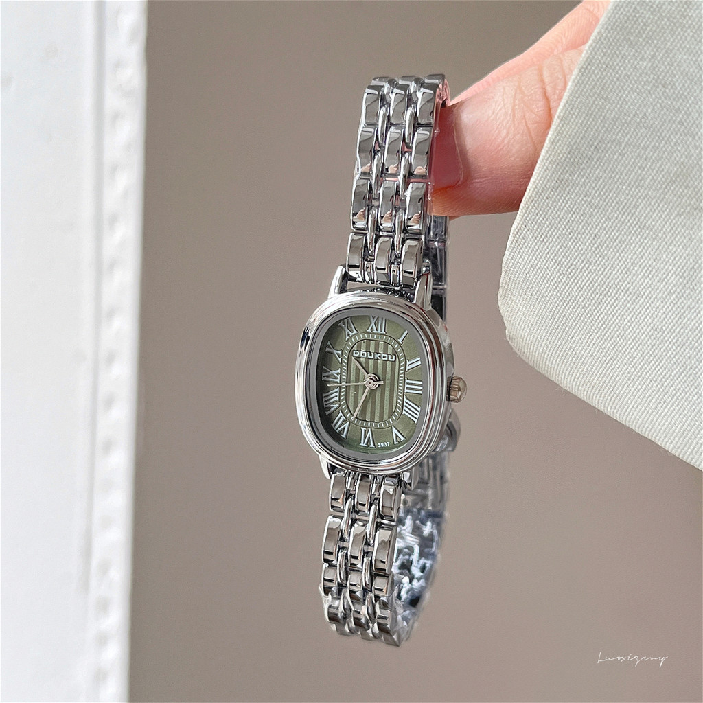 Classic Roman Numerals Mini Oval Steel Band Women's Watch - New ...
