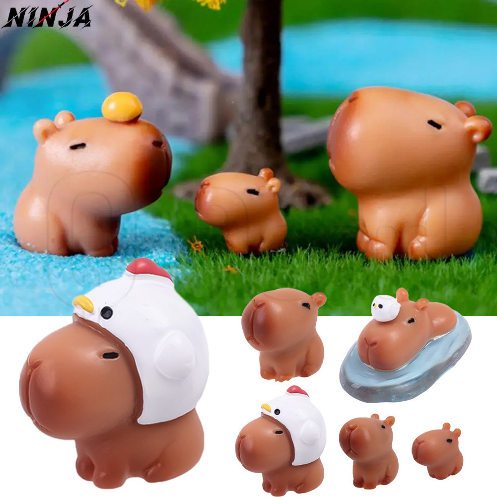 Mini Capybara Resin Figurines Ornament - DIY Microlandscape Garden ...