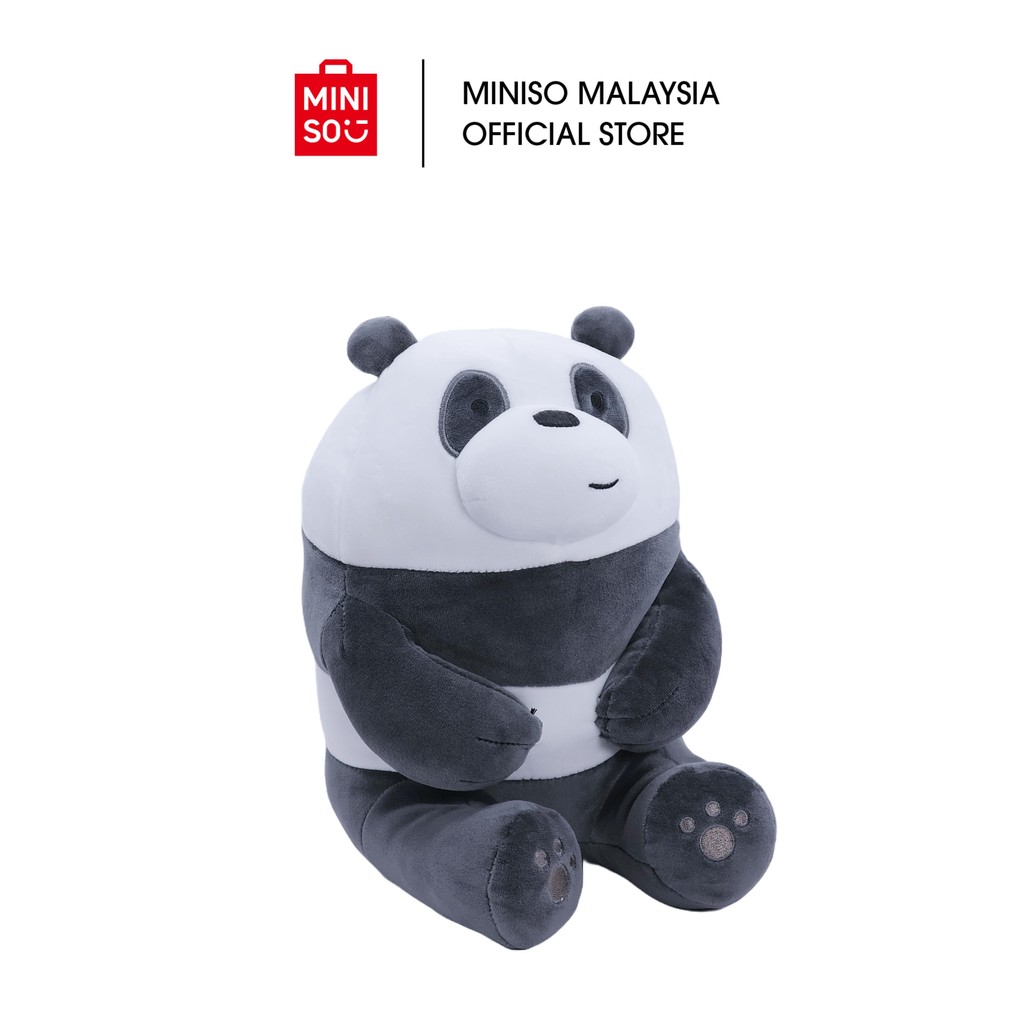 MINISO WE BARE BEARS Patung Lembut Duduk (Panda) | Lovely Sitting Plush ...