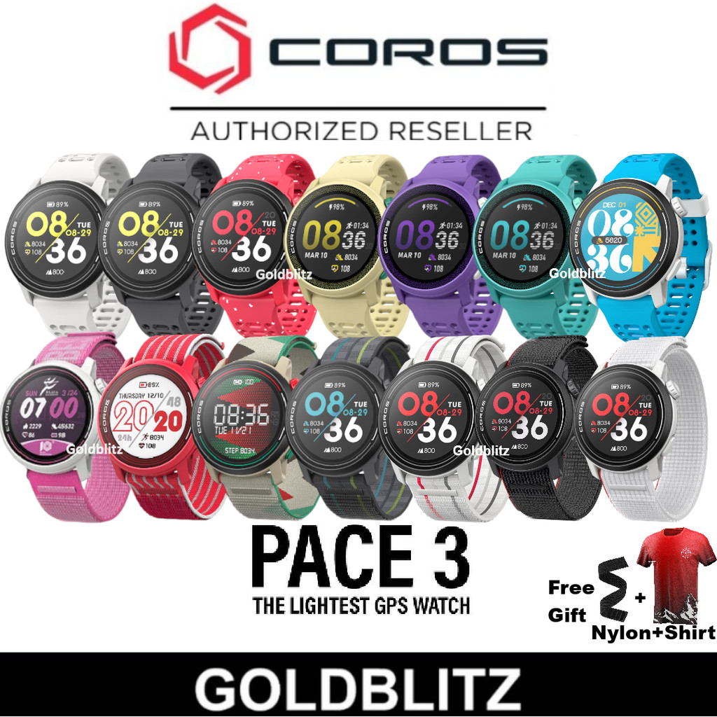 COROS PACE 3 - Premium GPS Music SpO2 Sport Smart Watch Multisport Smartwatch Pace3 ABC Dual ...