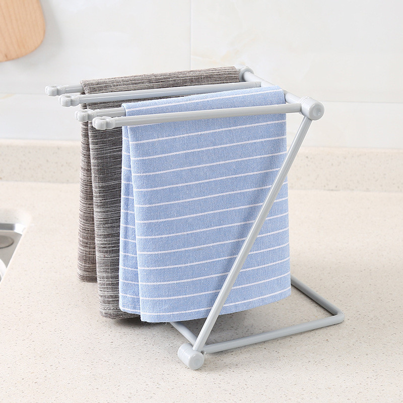 Foldable Vertical Kitchen Cloth Rack Non Perforated Countertop Towel ...