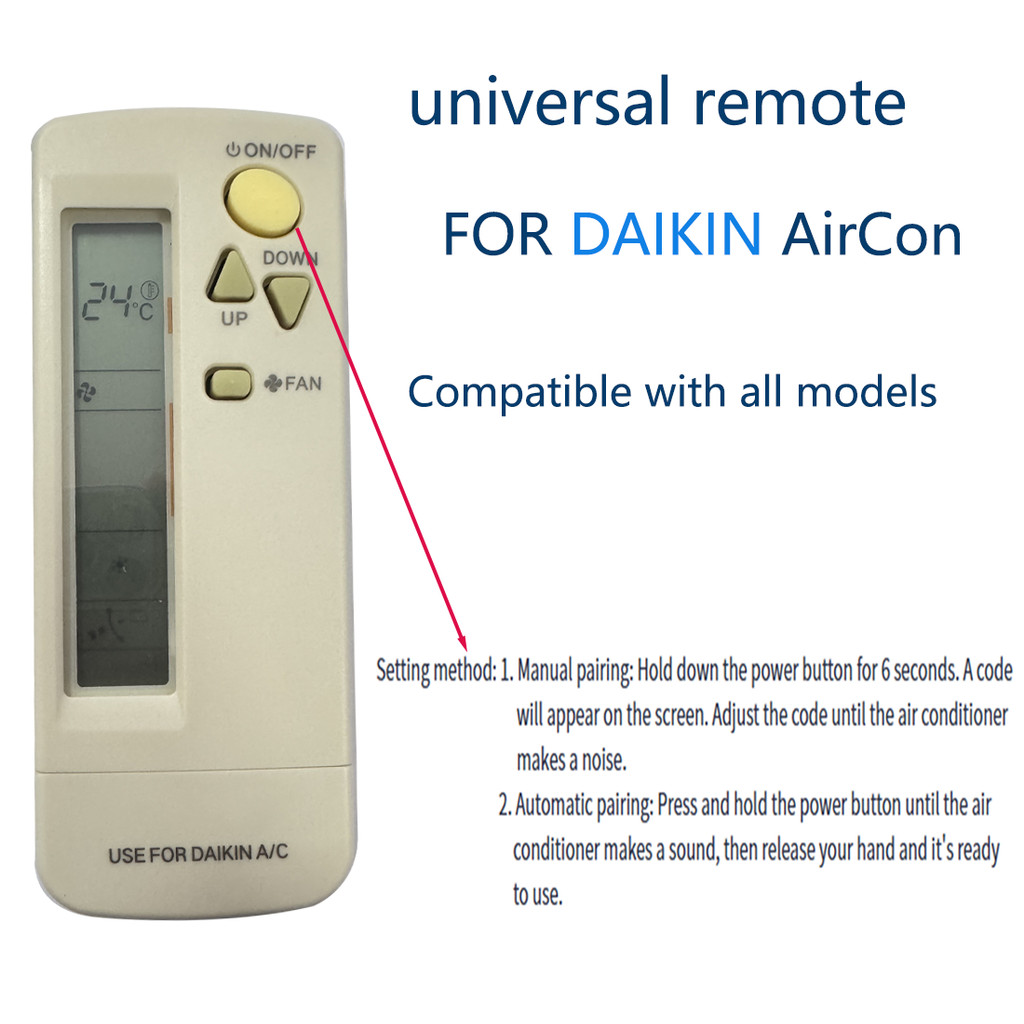 New Universal Remote Control DAIKIN Air Conditioner Compatible with All ...