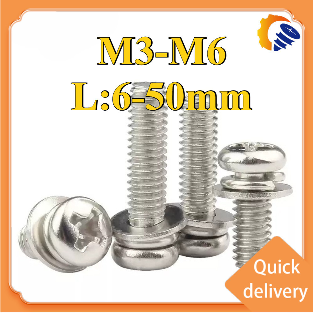 Sems Screw Phillips Pan Head Screw/Stainless Steel 316 skru/Phillips ...