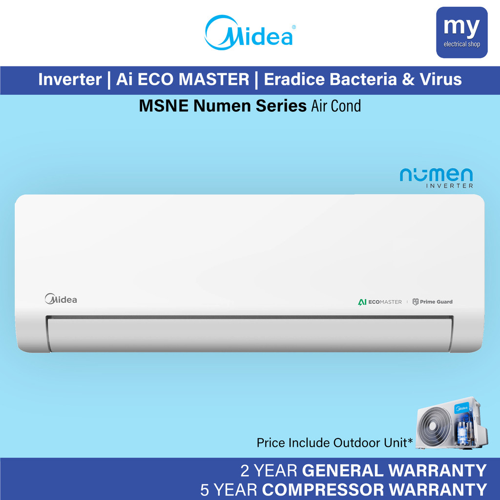 Midea Numen Series Inverter Air Conditioner 1.0 / 1.5 / 2.0 / 2.5HP ...