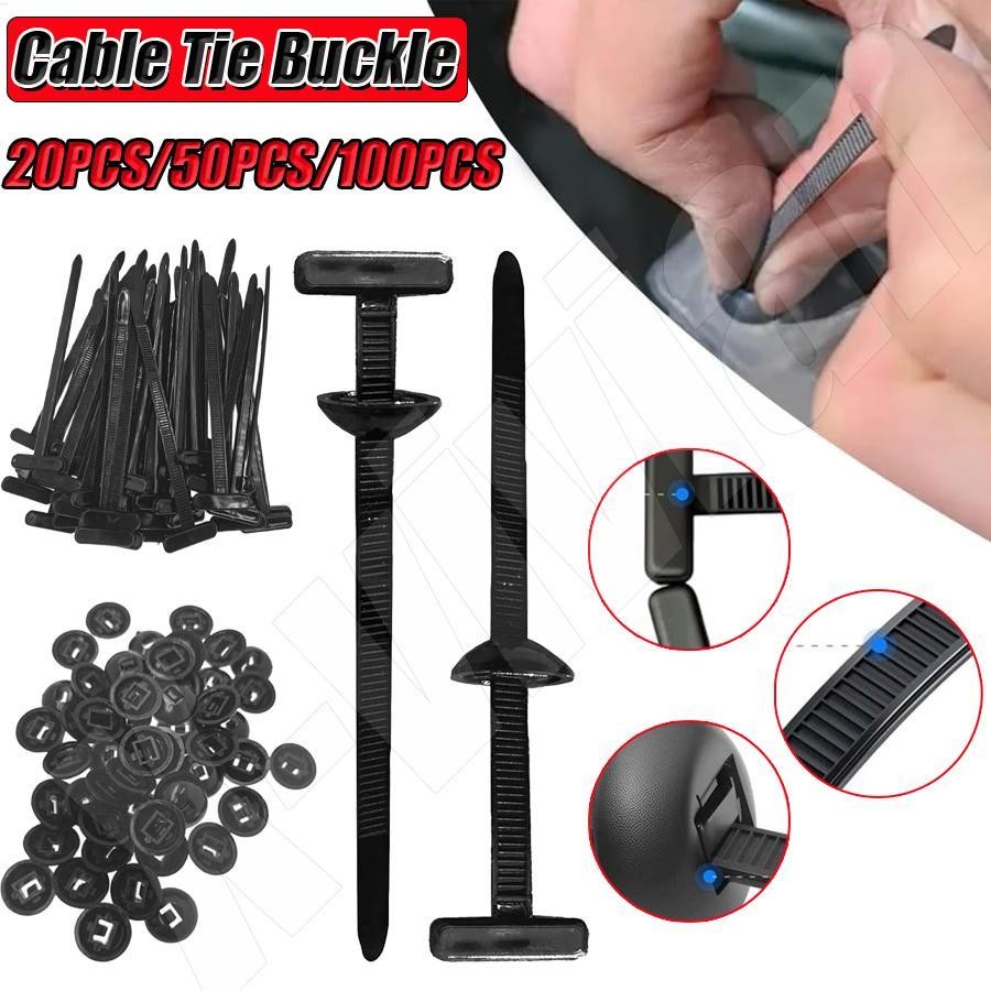 Car Repair Cable Tie Buckle 100X Cable Tie Holders UV-Resistant Nylon ...
