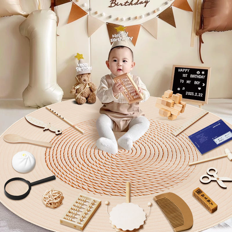 Log Style One-Year-Old Catch Week Supplies Set Baby Catch Rabbit ...