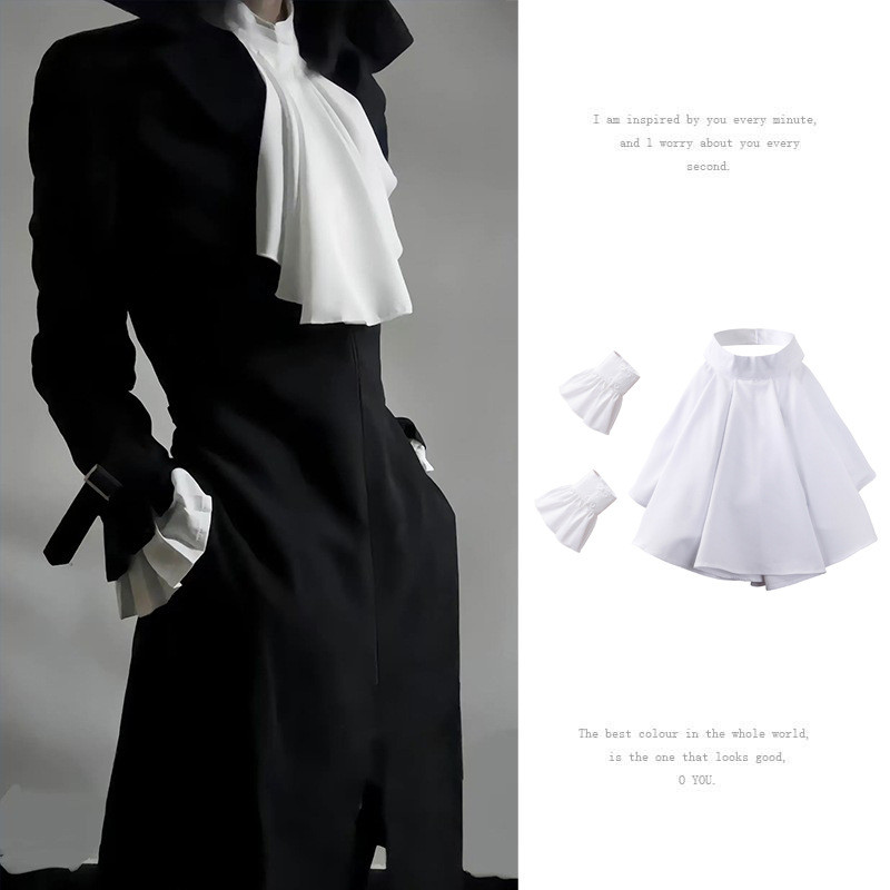 Elegant Ruffled Lace Detachable Collars Men Women Cosplay Victorian ...