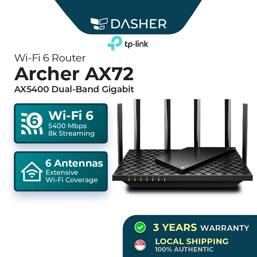 TP-LINK Archer AX72 AX5400 Dual Band Gigabit Wireless WiFi 6 Router 8K ...