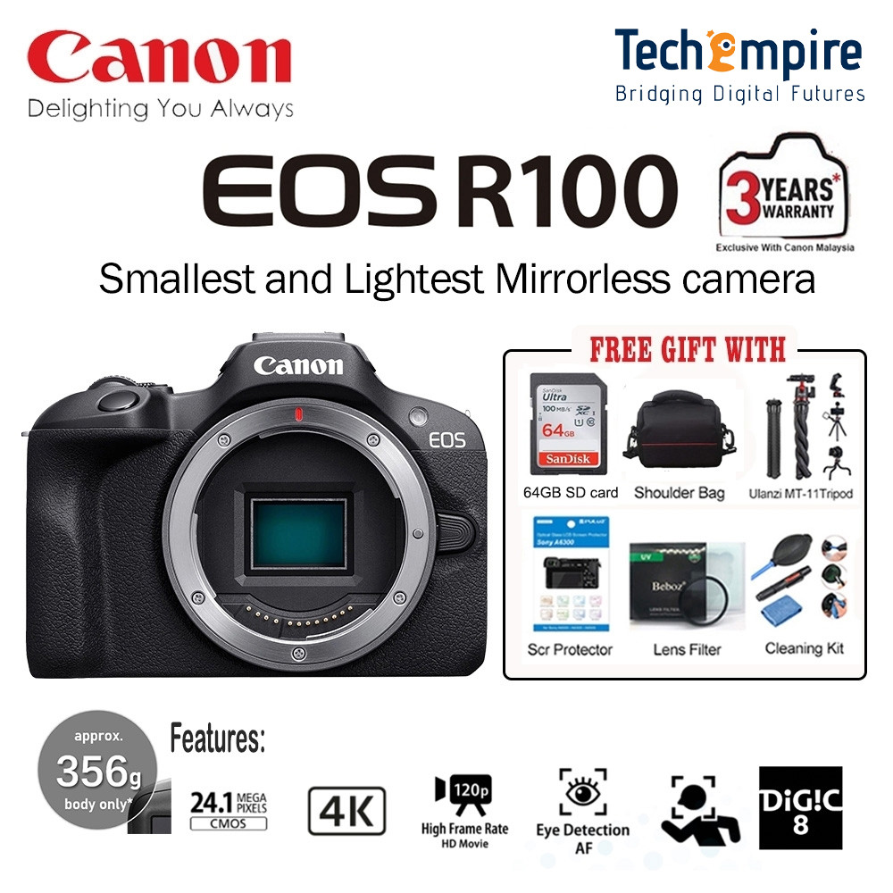 Canon EOS R100 Mirrorless Camera with 18-45mm Lens R100 BODY Only Canon ...