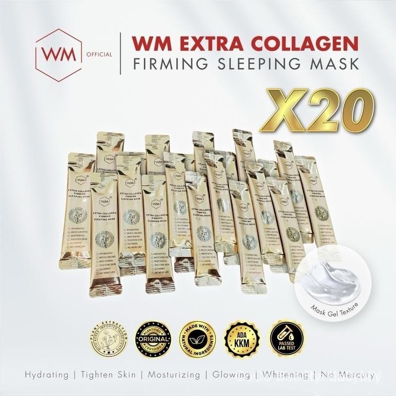 Sample set 20 Sachets WM EXTRA COLLAGEN FIRMING SLEEPING MASK | Shopee ...