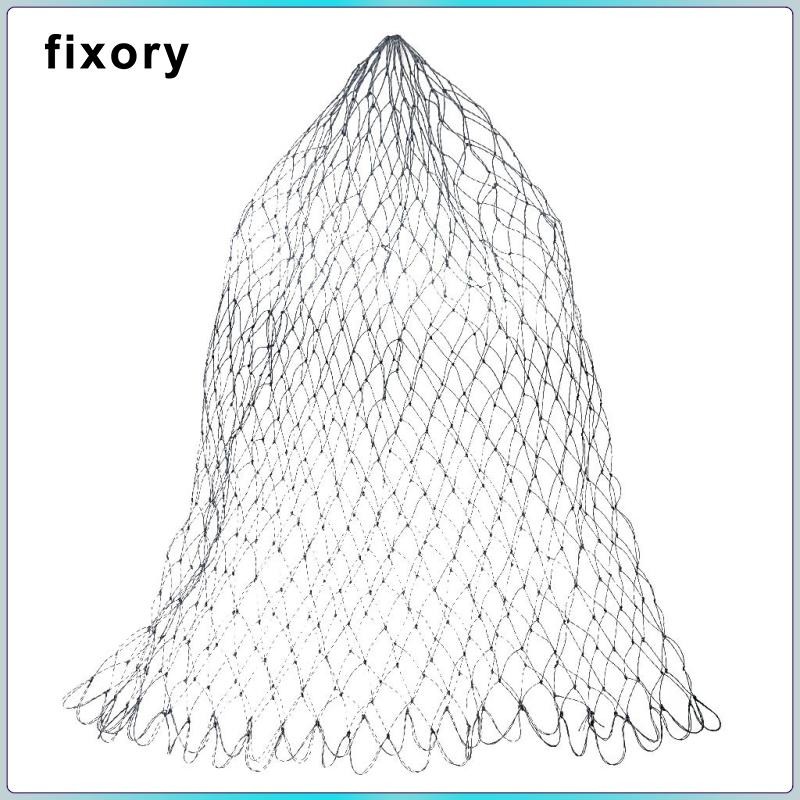 fixory Portable Nylon Folding Fishing Landing Net Rhombus Mesh Landing ...