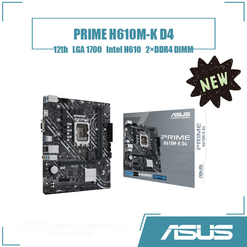 [NEW] ASUS PRIME H610M-K D4 Motherboard 2×DDR4 DIMM Intel H610 LGA1700 Desktop Mainboard ...