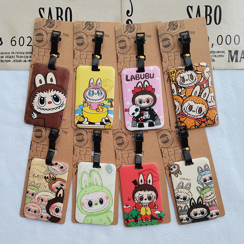 Cute cartoon labubu luggage tag, check-in tag, identification tag ...