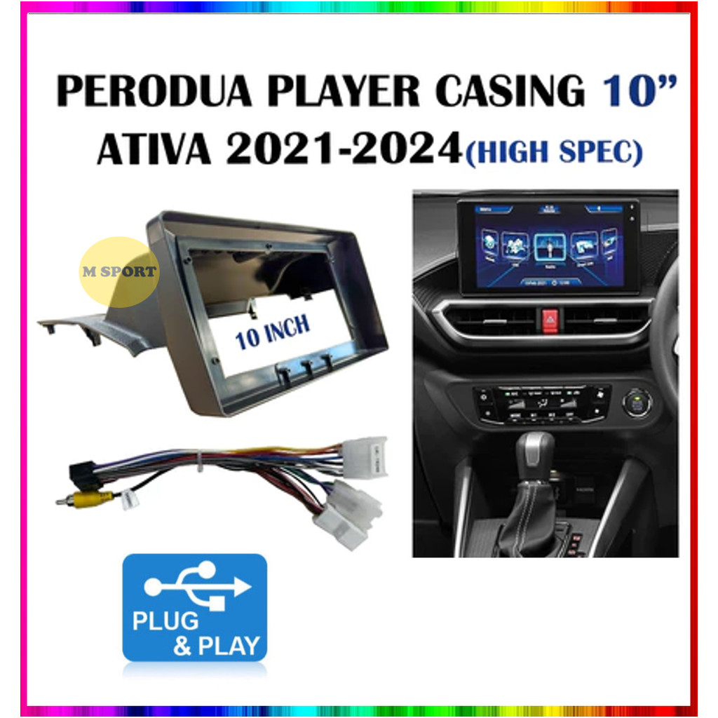 (FULL COVER )Perodua ATIVA 2021-2024 10inch - Android Player Casing ...