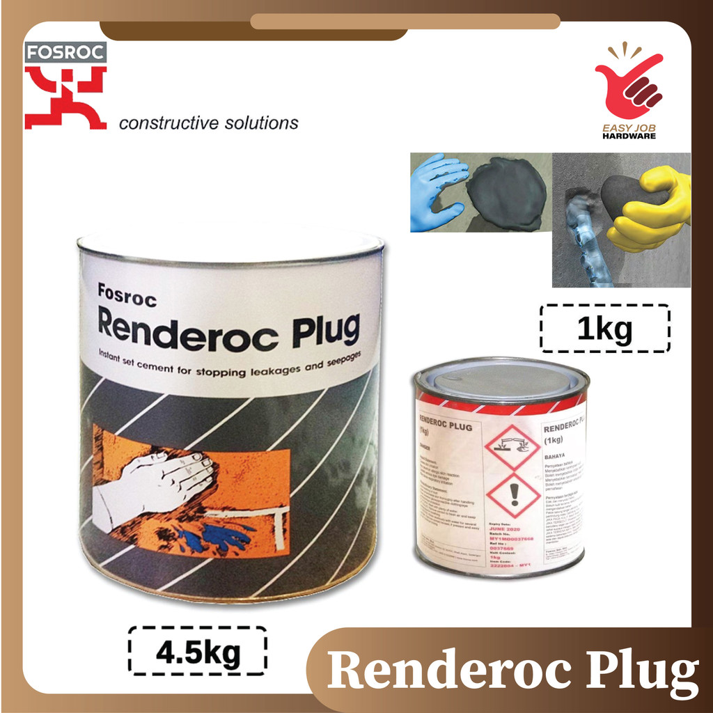 1kg / 4.5kg Fosroc Renderoc Plug / Hydroplug | Shopee Malaysia