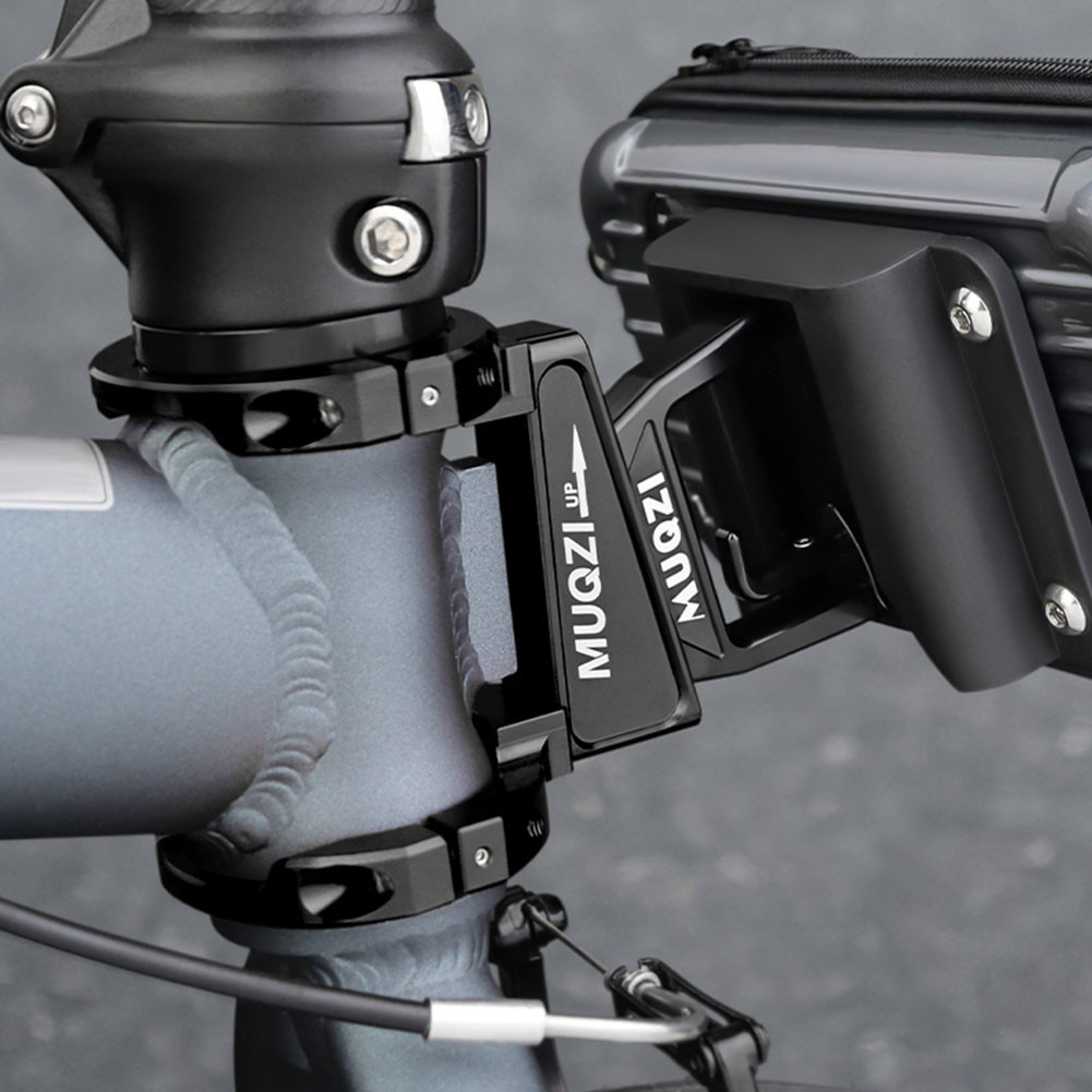 Folding Bicycle Front Bag Carrier Mount Adapter Adjustable Clamp Ring ...