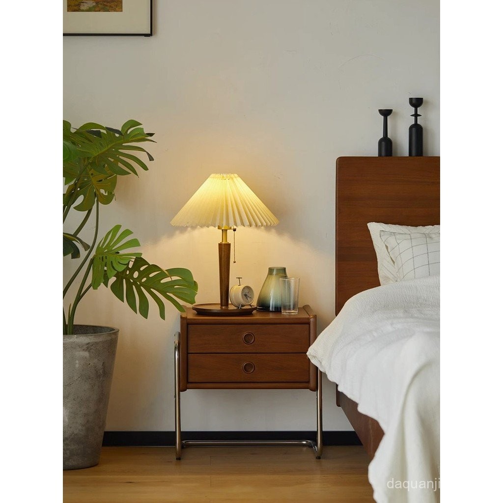 Medieval Solid Wood Bedside Table Retro Bedroom Storage Storage Cabinet ...