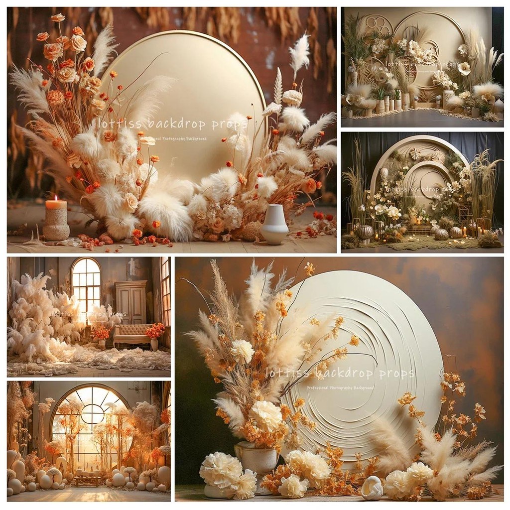 Dark Red Floral Circle Backdrops Kids Adult Photography Child Girl Art ...