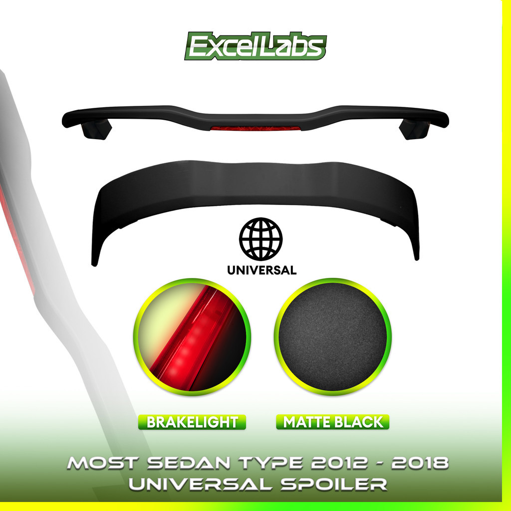 Universal Spoiler ( Matte Black ) for Honda City, Vios, Mirage G4 ...