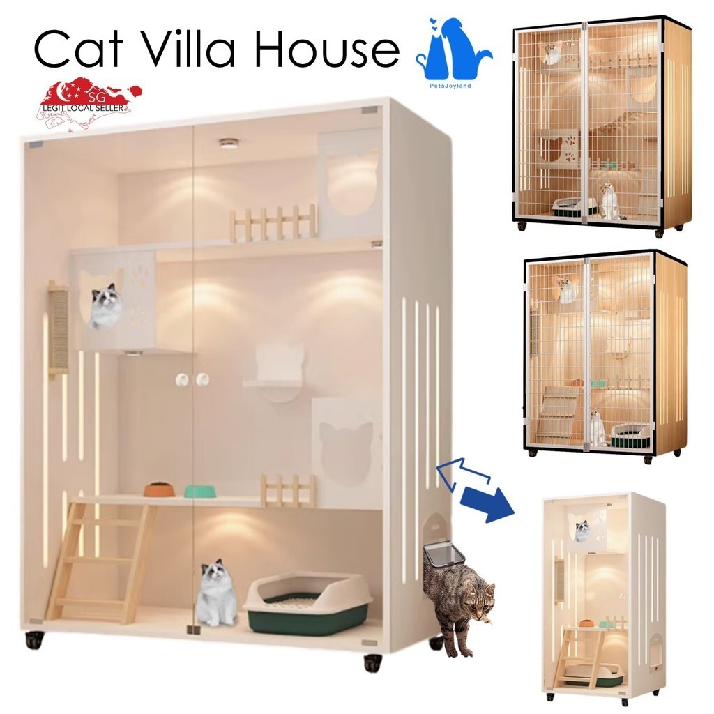 LOCAL Ready Stocks Free Delivery & Assemble Luxury Cat Villa House Side ...