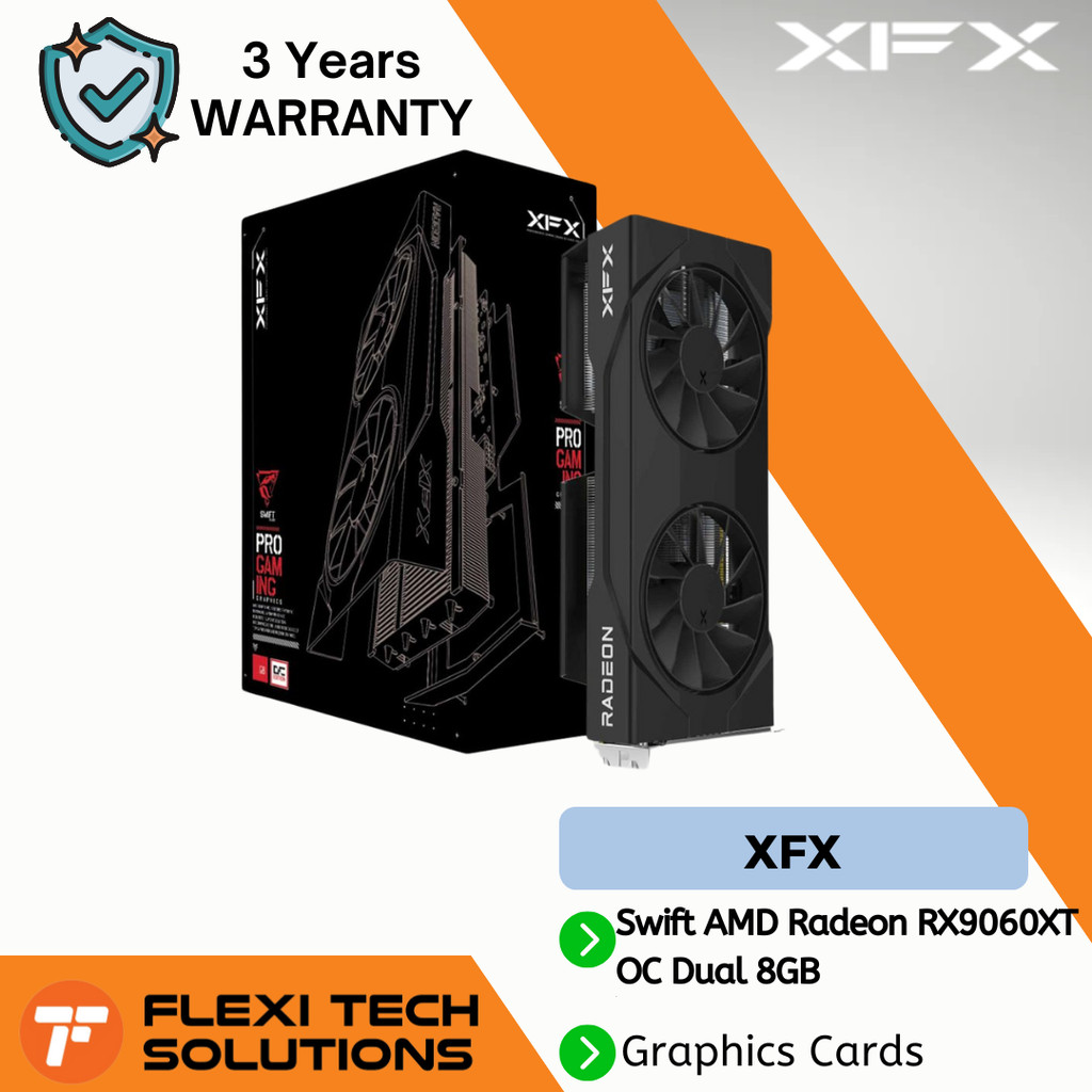 Flexi Tech XFX Swift AMD Radeon RX 9060 XT OC Gaming Edition 8GB ...