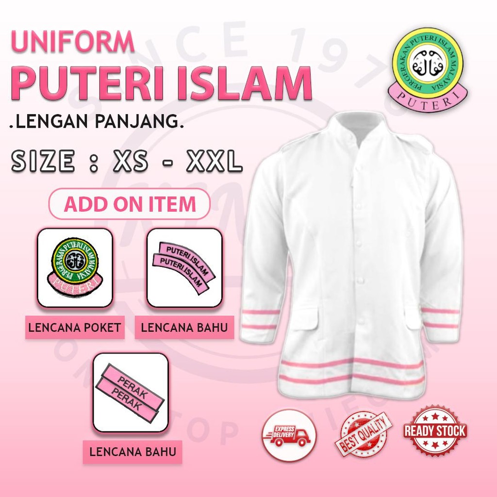 Uniform Puteri Islam Lengan Panjang Baju Kawad Puteri Islam Jernama ...