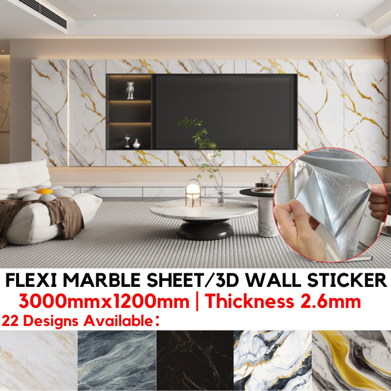 【Malaysia delivery】120cmx300cm Flexi Marble Sheet Imitation Ceramic 3D ...
