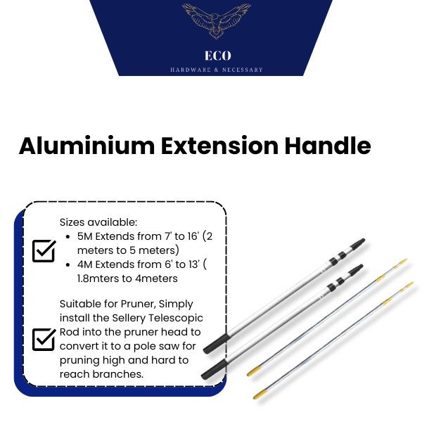 ECO HARDWARE Heavy Duty 4M/5M Adjustable Aluminium Extension Pole ...