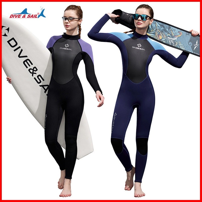 Ready Stock DIVE & SAIL 3mm Diving Suit Women's Neoprene One-Piece Warm ...