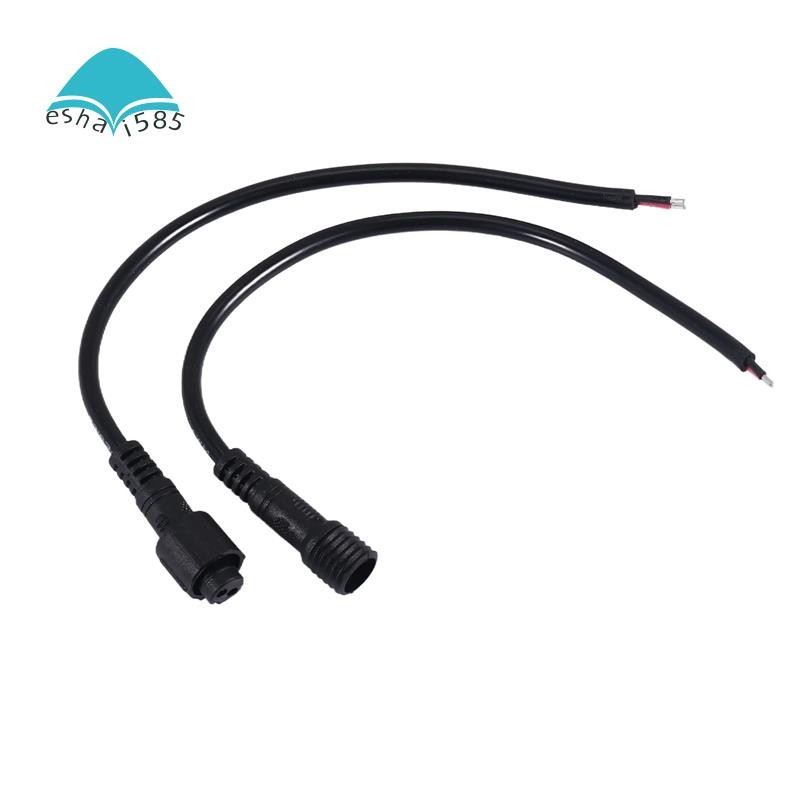 Male Female Plug 2 Pin LED Waterproof Connector Cable Black | Shopee ...