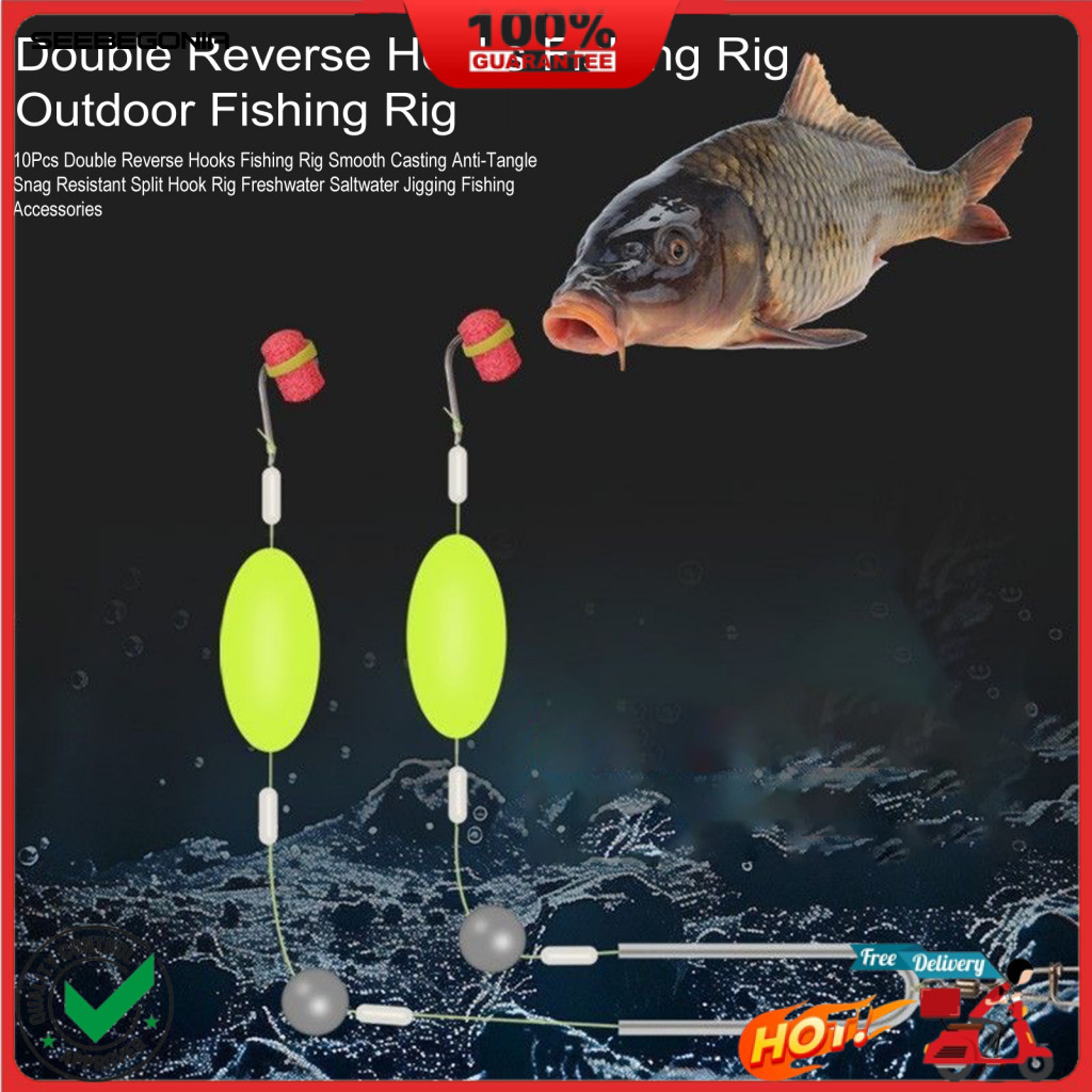New* Smooth Casting Fishing Rig Fishing Rig 10pcs Double Reverse Hooks ...